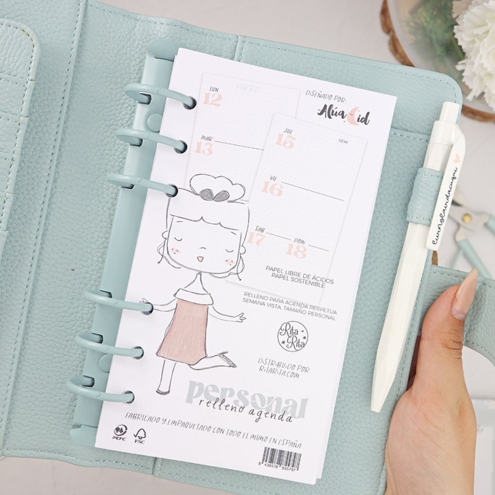 Relleno agenda PERPETUA PERSONAL. Alúa Cid. - Cáceres Crafts